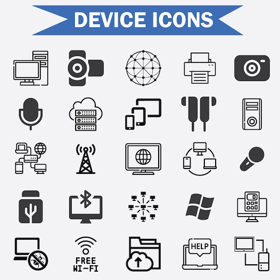 Pack of Computer Icons Device Icon Social Media Icons Desktop - Etsy