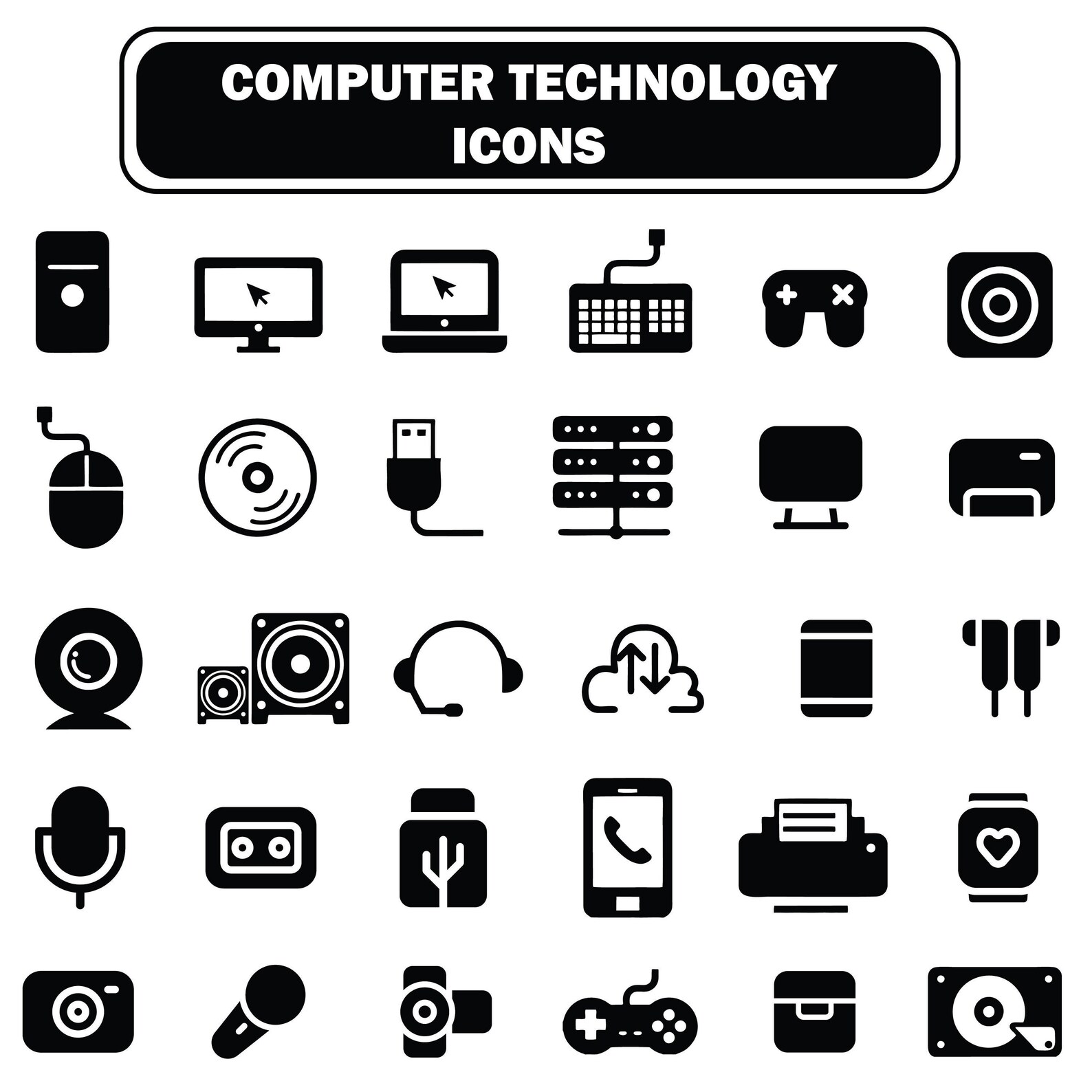 Technology Icons Electronics Icons Electronic Gadget Icons Computer ...