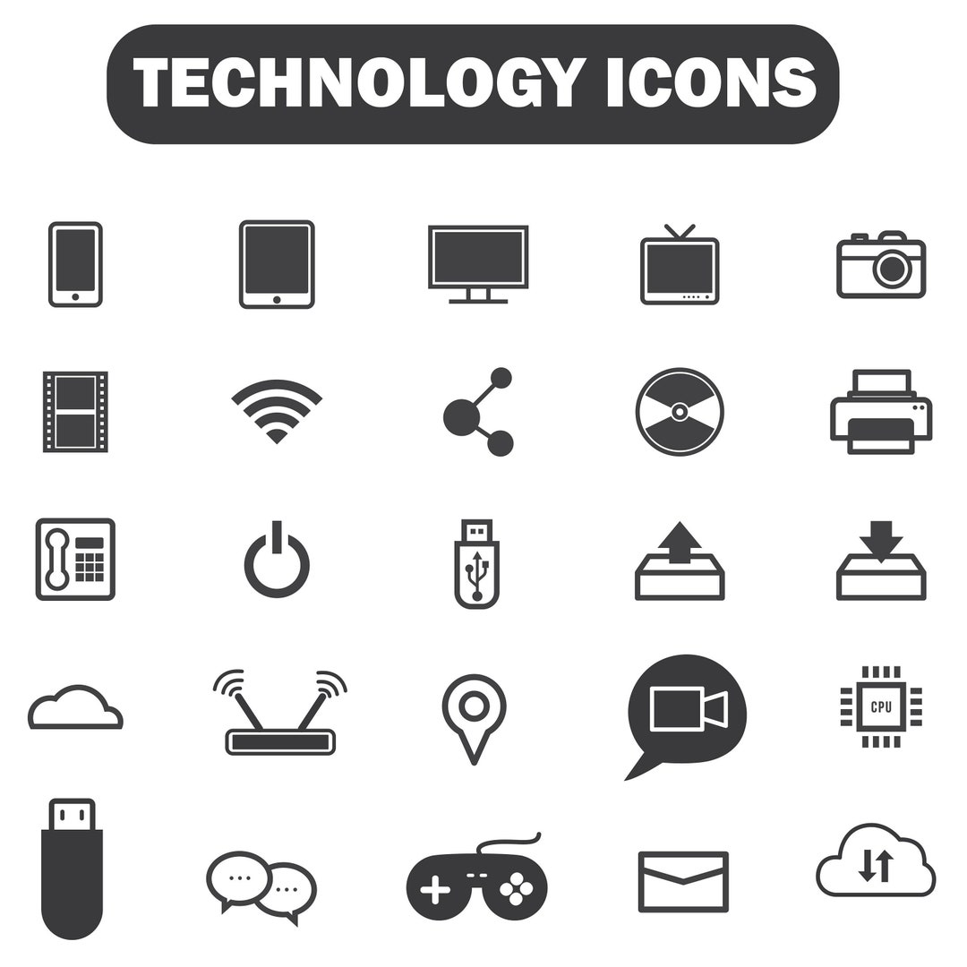 Technology Icons Electronics Icons Electronic Gadget Icons Computer ...