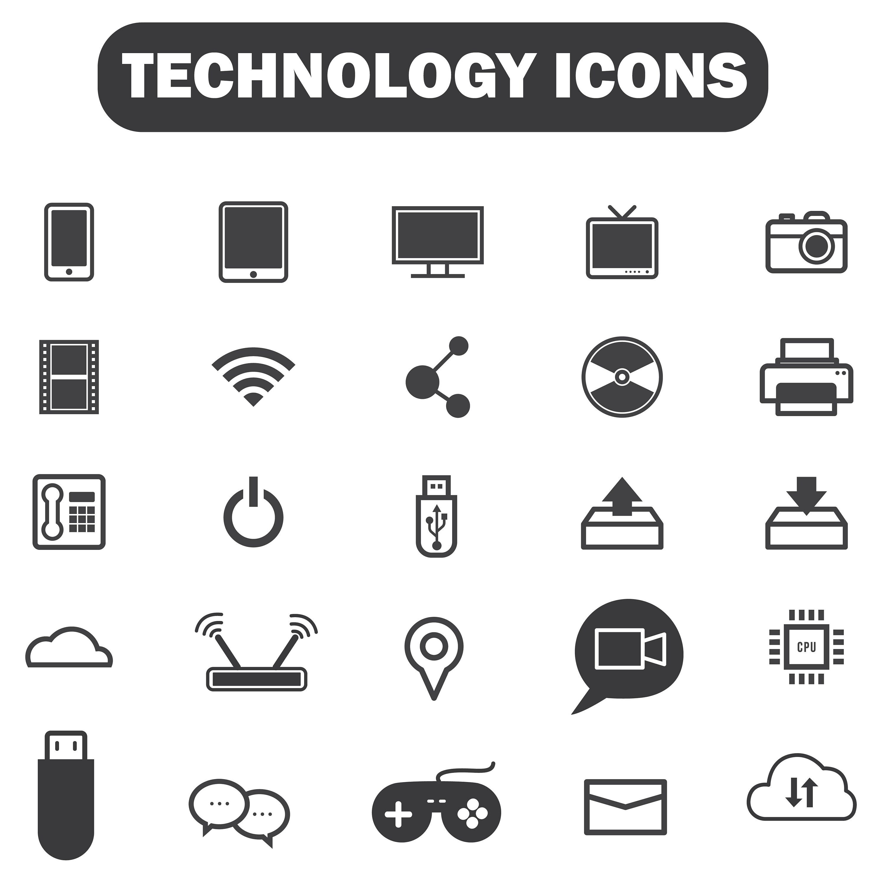 Technology Icons Electronics Icons Electronic Gadget Icons Computer ...