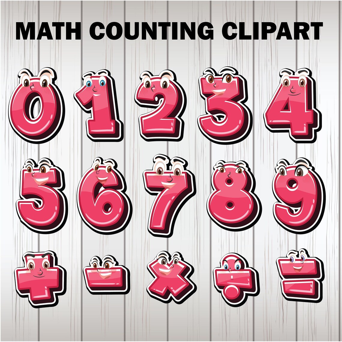 Counting Numbers Clipart for Kids Math Class Addition Subtraction ...