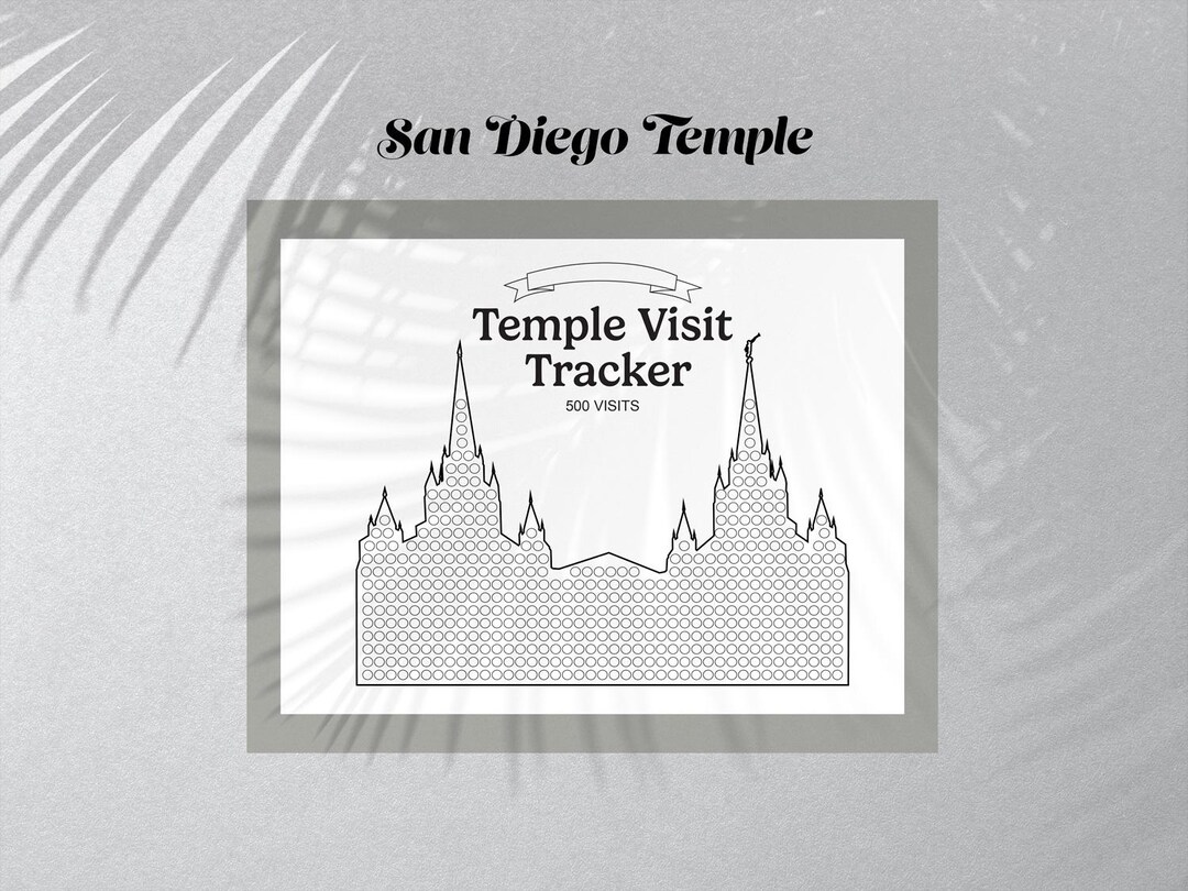 San Diego Temple Chart - 500 Visit Goal - Etsy