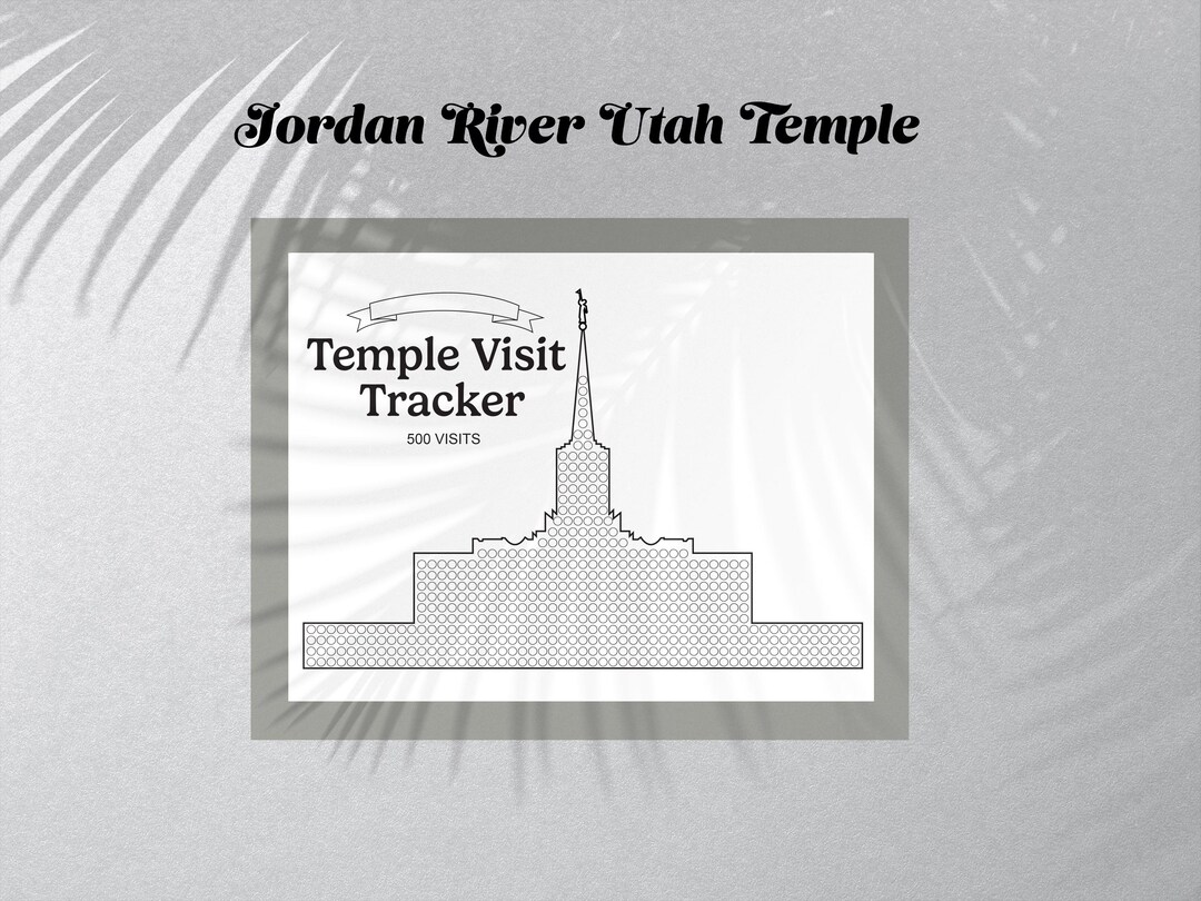 Jordan River Utah Temple Chart - 500 Visits - Etsy