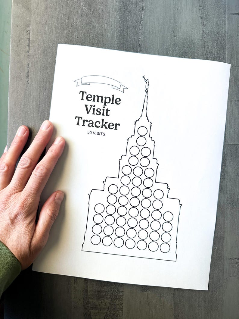 Temple Chart - 50 Visits + Minis - Etsy