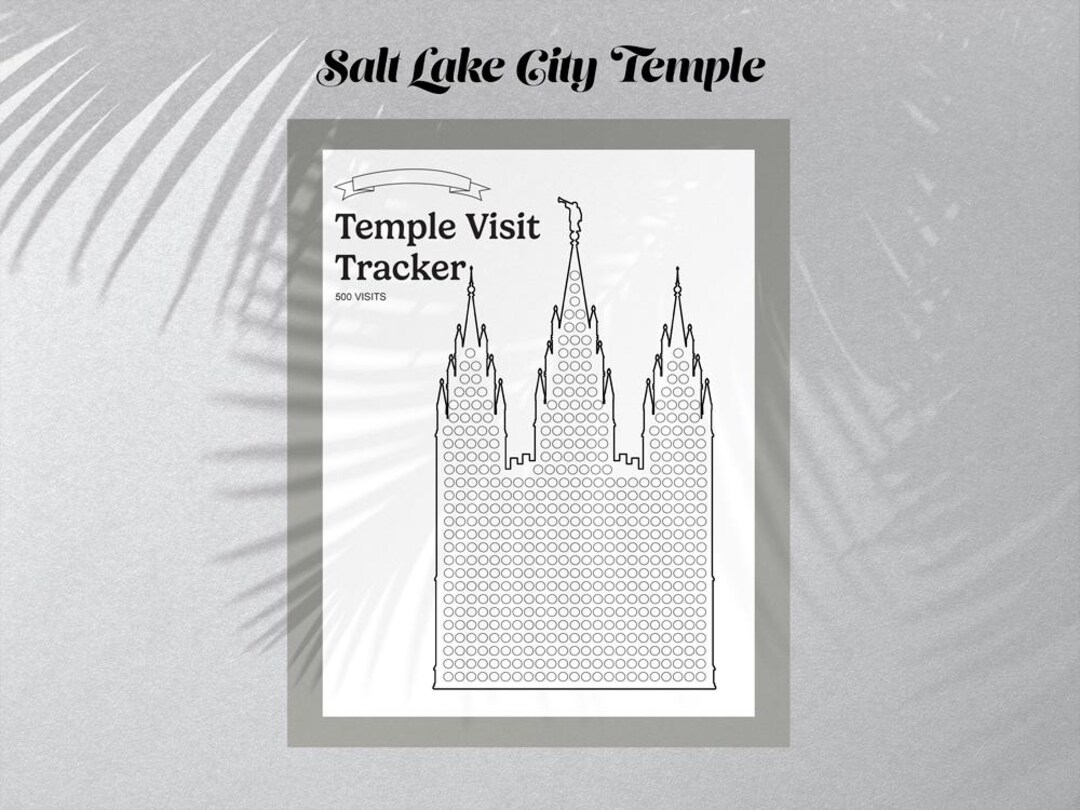 Salt Lake City Utah Temple Chart - 500 Visit Goal - Etsy