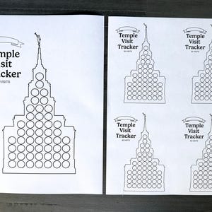 Temple Chart - 50 Visits + Minis - Etsy