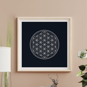 Flower of Life Wall Art, Sacred Geometry Wall Art, Flower of Life Print ...