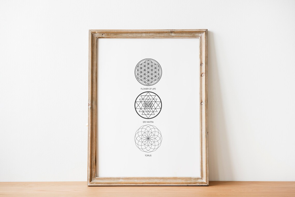 Sacred Geometry Wall Art, Spiritual Wall Decor, Geometric Wall Art ...