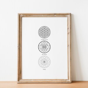 Sacred Geometry Wall Art, Spiritual Wall Decor, Geometric Wall Art ...