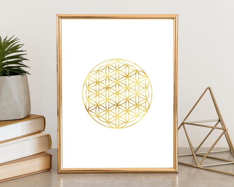 Flower of Life Gold Print | Flower of Life Wall Art | Sacred Geometry ...