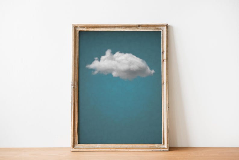 Cloud Wall Art, Sky Blue Wall Art, Surreal Wall Art, Cloud Art Print ...