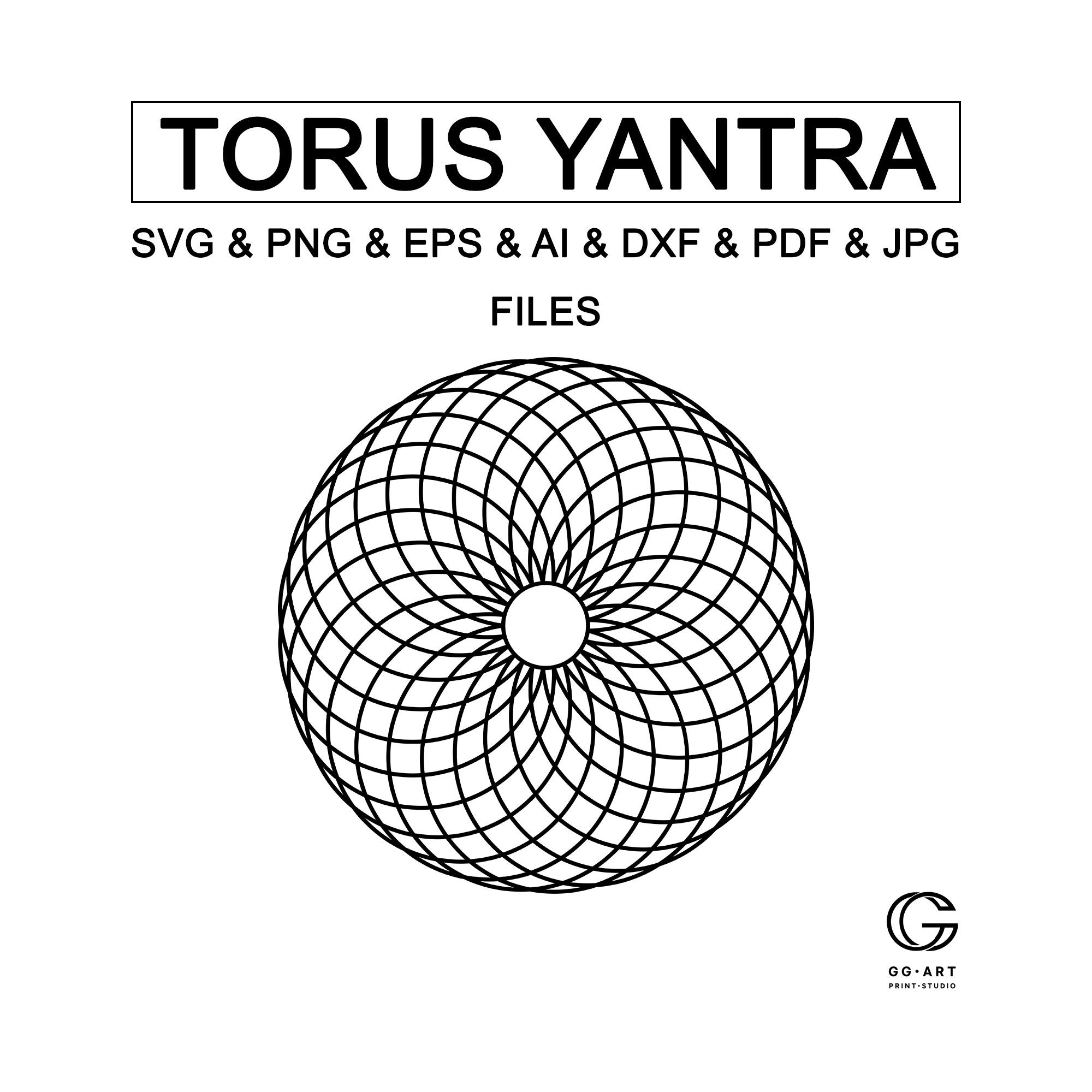 Torus Yantra Svg, Sacred Geometry Svg, Torus Vector, Torus Cut Files ...
