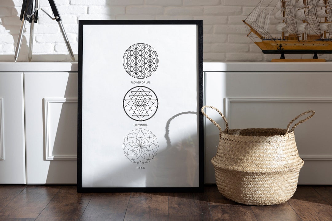 Sacred Geometry Wall Art, Spiritual Wall Decor, Geometric Wall Art ...