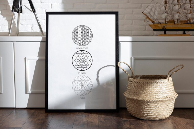 Sacred Geometry Wall Art, Spiritual Wall Decor, Geometric Wall Art ...