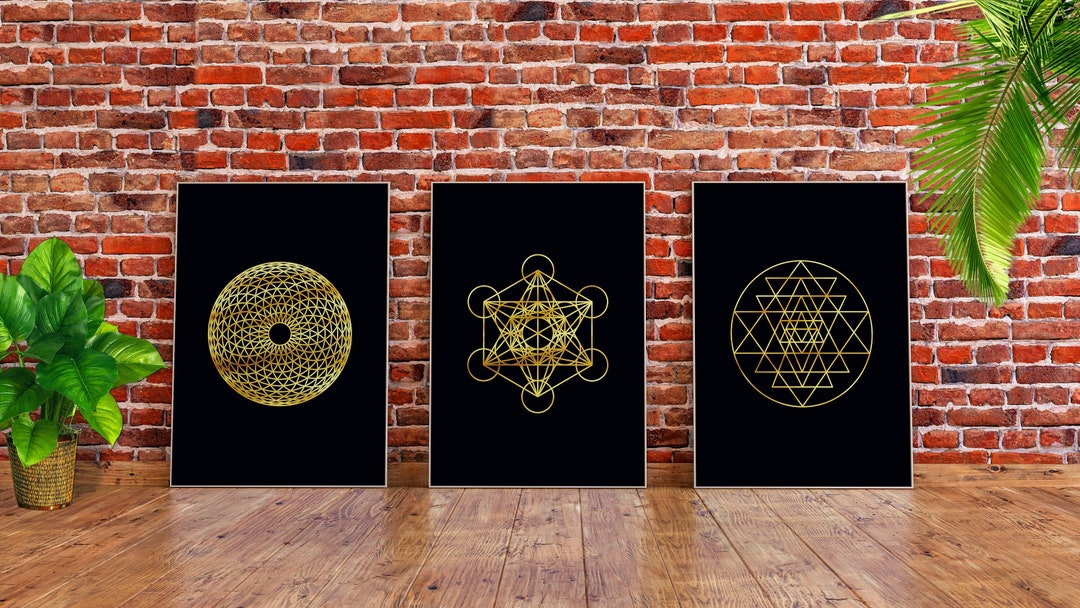 Sacred Geometry Wall Art Set, Printable Wall Art Set of 3, Metatron ...