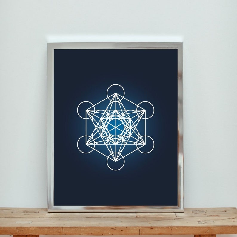 Metatron Cube Wall Art Sacred Geometry Print Yoga Wall Art Metatron ...