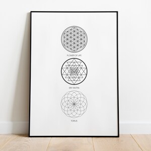 Sacred Geometry Wall Art, Spiritual Wall Decor, Geometric Wall Art ...