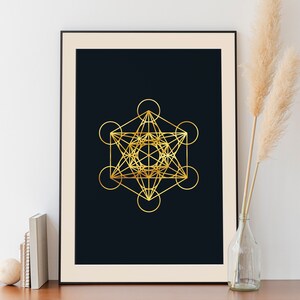 Metatron Print | Metatron Cube Poster | Sacred Geometry Wall Art ...