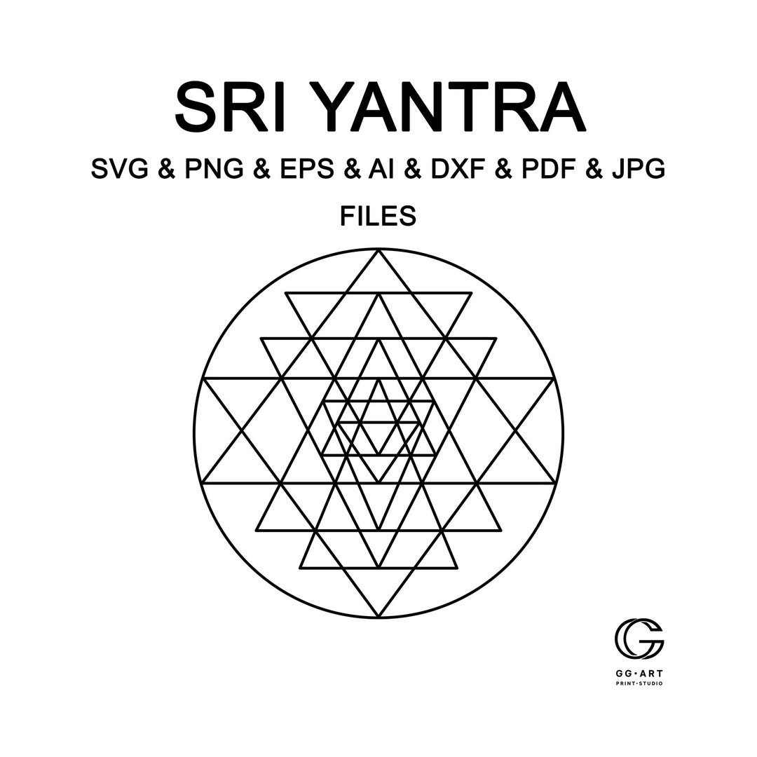 Sri Yantra Svg Png Eps Ai Dxf Pdf Jpg Files | Sri Yantra Vector ...