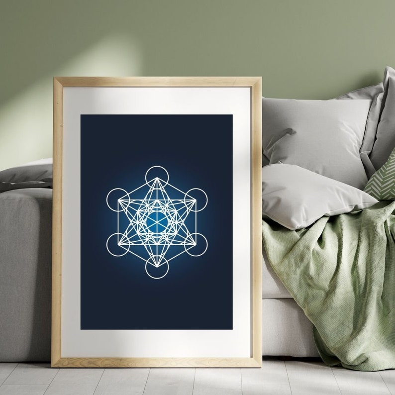 Metatron Cube Wall Art Sacred Geometry Print Yoga Wall Art Metatron ...