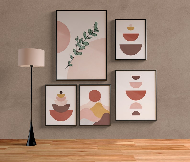 Boho Gallery Wall Gallery Wall Set Mid Century Modern Boho - Etsy