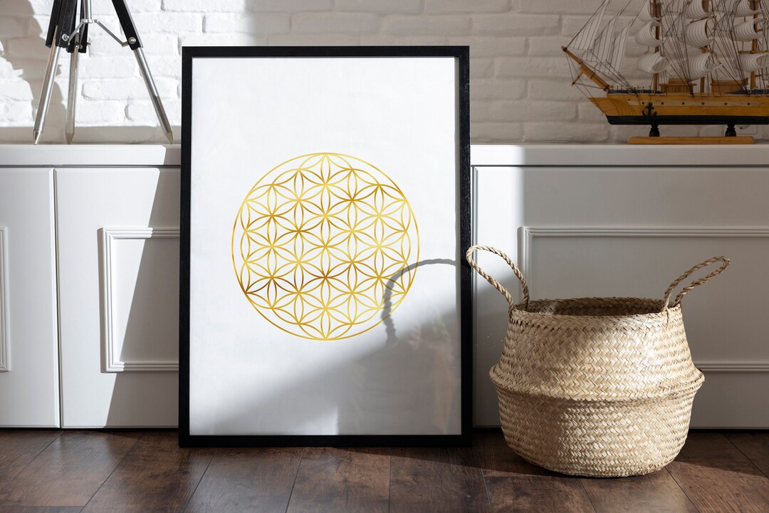 Flower of Life Gold Print | Flower of Life Wall Art | Sacred Geometry ...