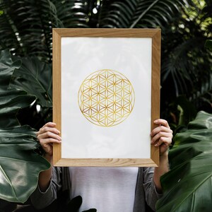 Flower of Life Gold Print | Flower of Life Wall Art | Sacred Geometry ...