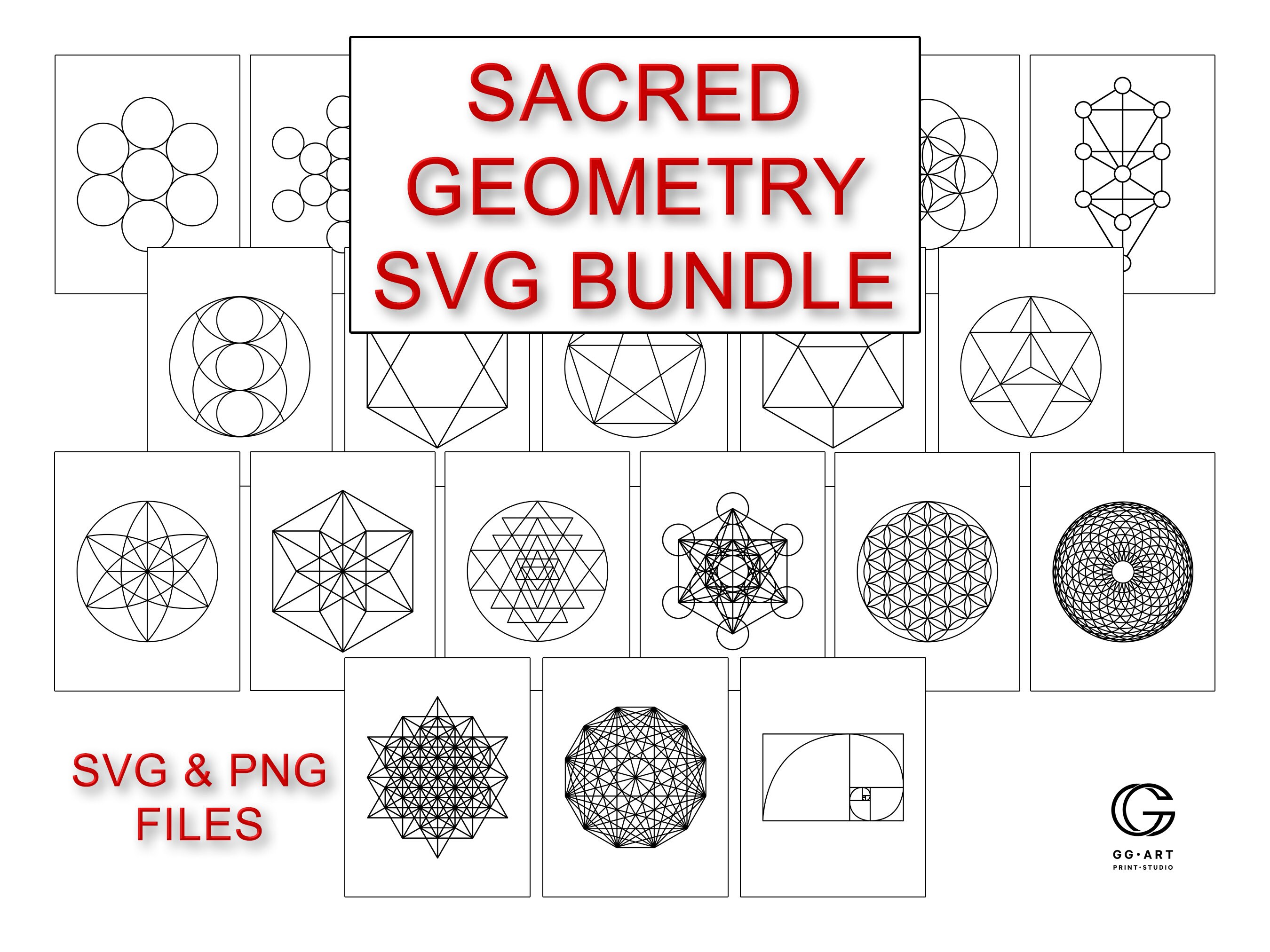 Sacred Geometry Svg Sacred Geometry Art Bundle Mandala Svg - Etsy