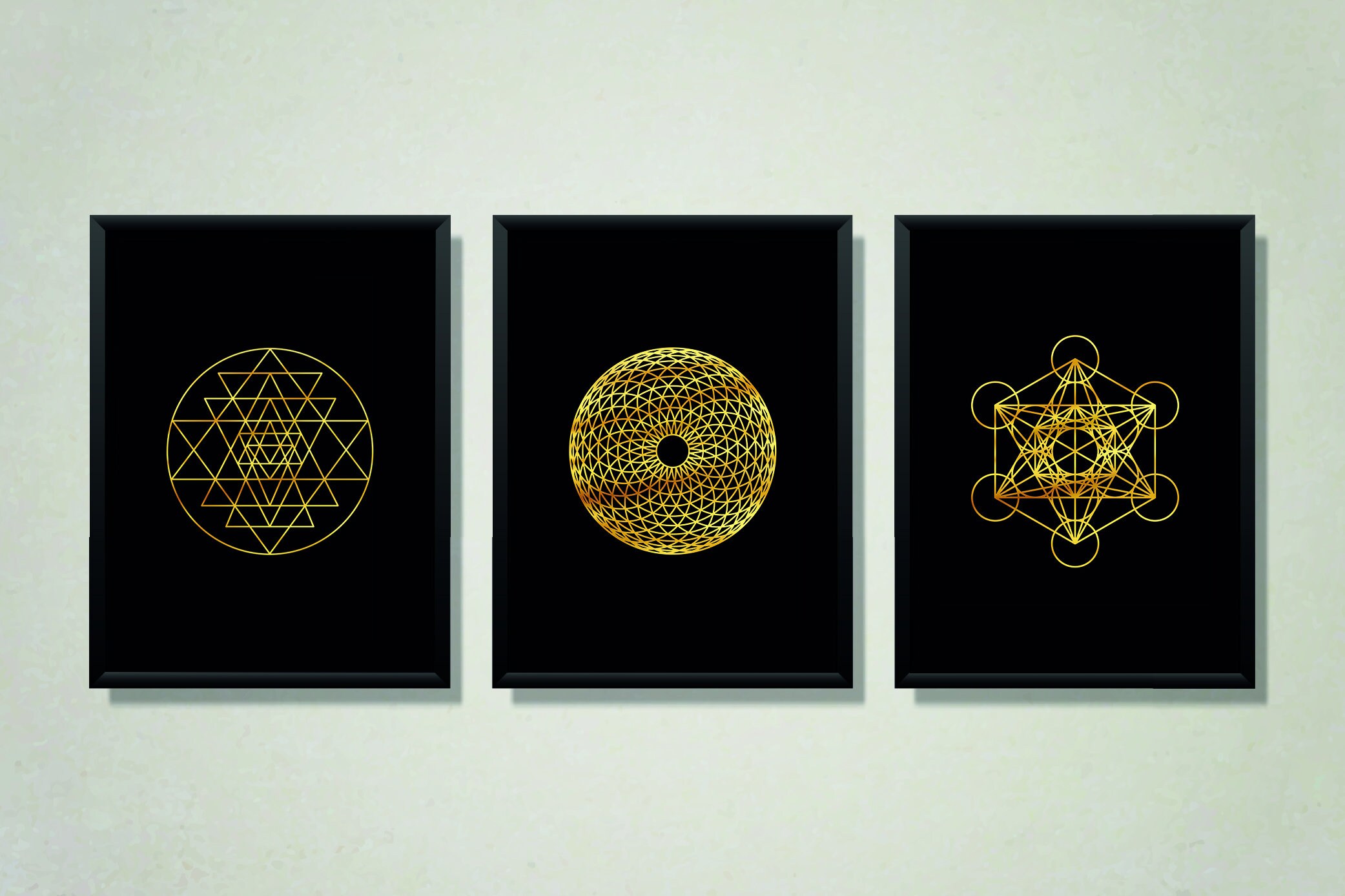 Sacred Geometry Wall Art Set, Printable Wall Art Set of 3, Metatron ...