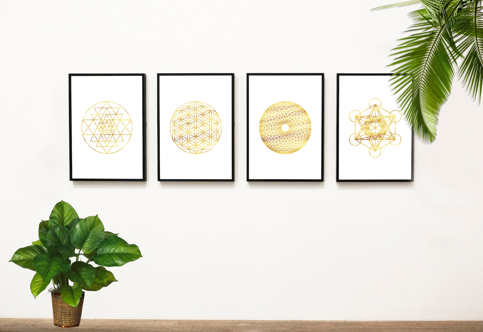 Sacred Geometry Wall Art Set, Flower of Life Print, Torus Wall Art, Sri ...