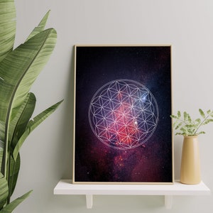 Flower of Life Wall Art, Sacred Geometry Wall Art, Flower of Life Print ...