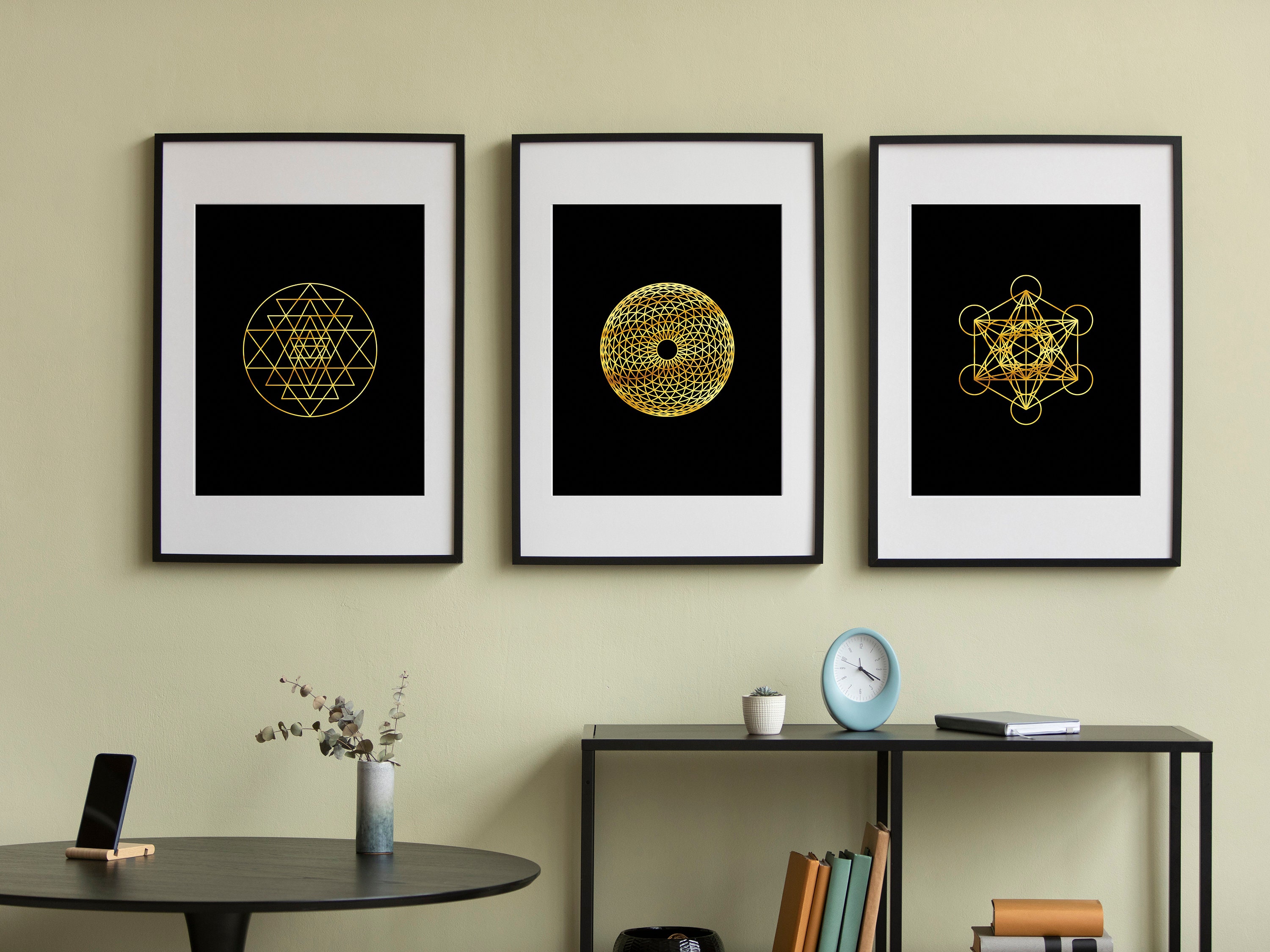 Sacred Geometry Wall Art Set, Printable Wall Art Set of 3, Metatron ...