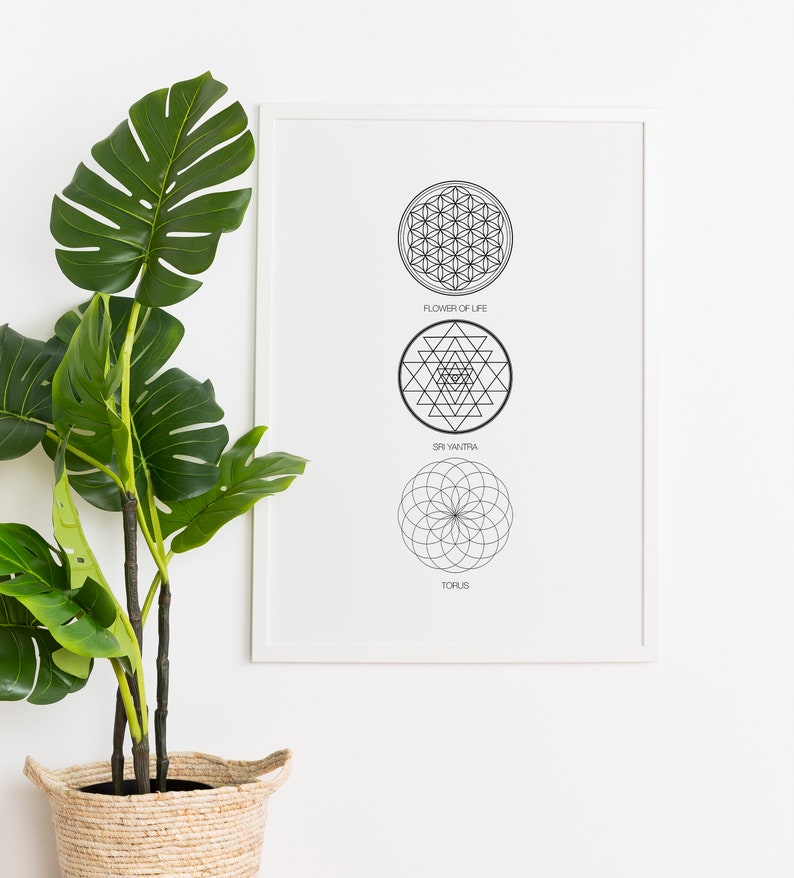 Sacred Geometry Wall Art, Spiritual Wall Decor, Geometric Wall Art ...