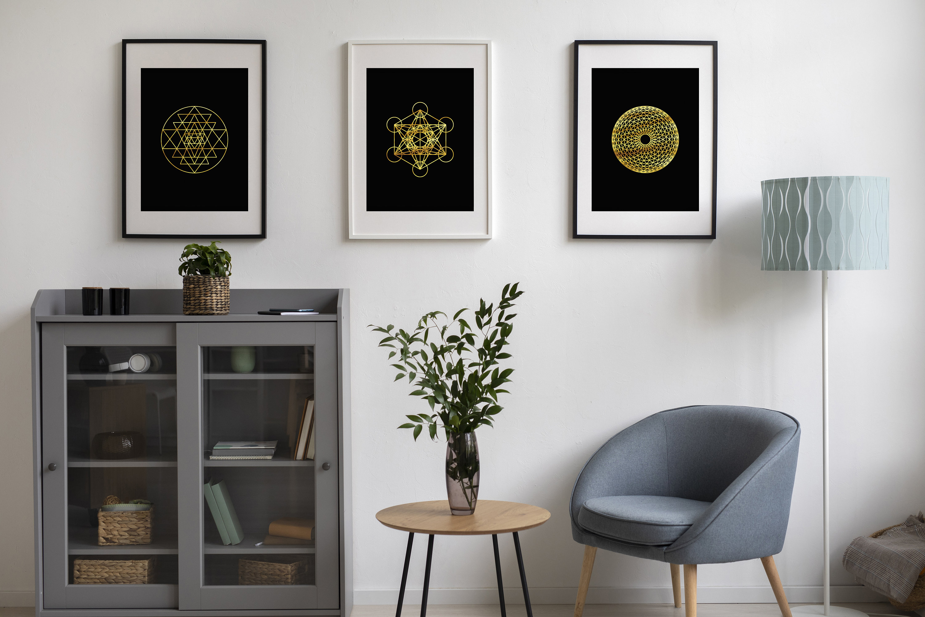 Sacred Geometry Wall Art Set, Printable Wall Art Set of 3, Metatron ...