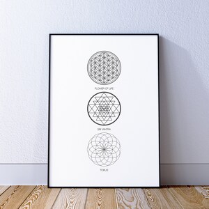 Sacred Geometry Wall Art, Spiritual Wall Decor, Geometric Wall Art ...