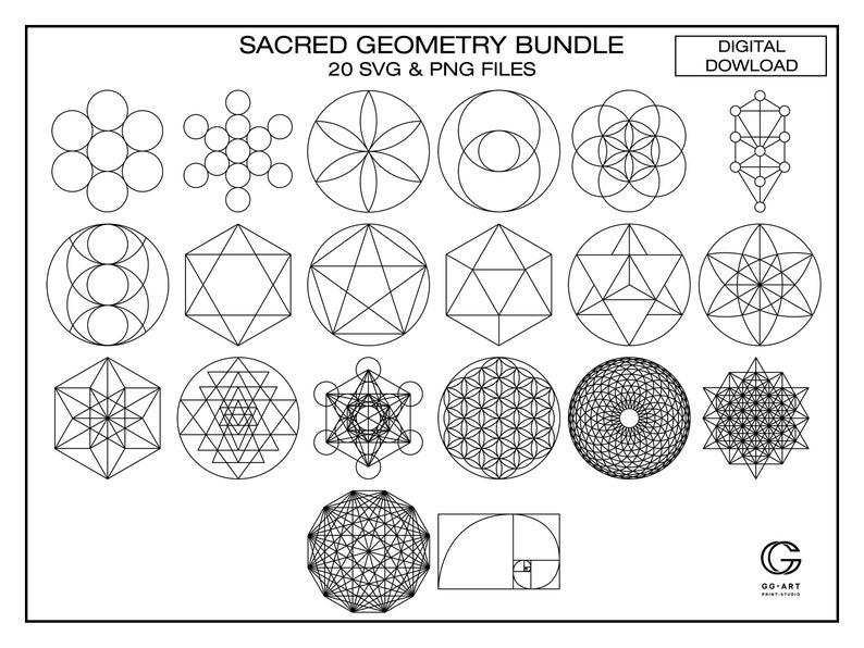 Sacred Geometry Svg Sacred Geometry Art Bundle Mandala Svg - Etsy