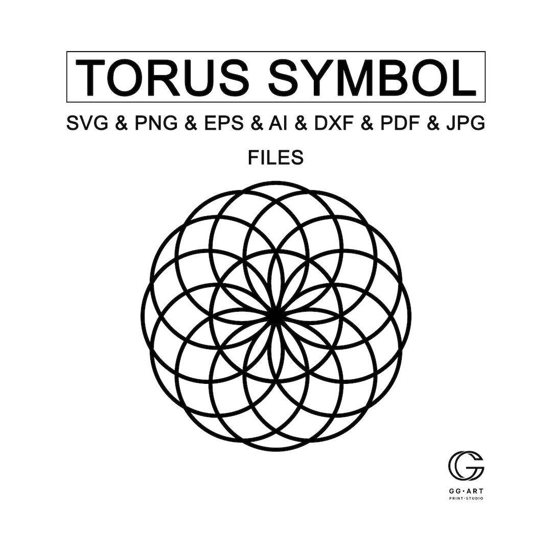 Torus Symbol Svg, Sacred Geometry Svg, Torus Yantra Vector, Torus Cut ...