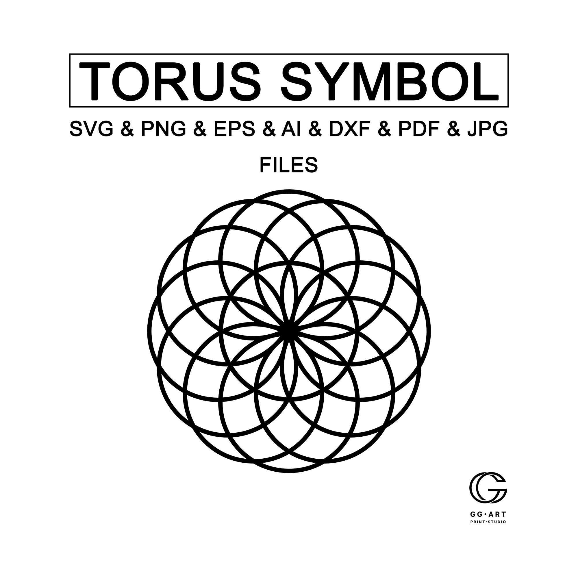 Torus Symbol Svg, Sacred Geometry Svg, Torus Yantra Vector, Torus Cut ...