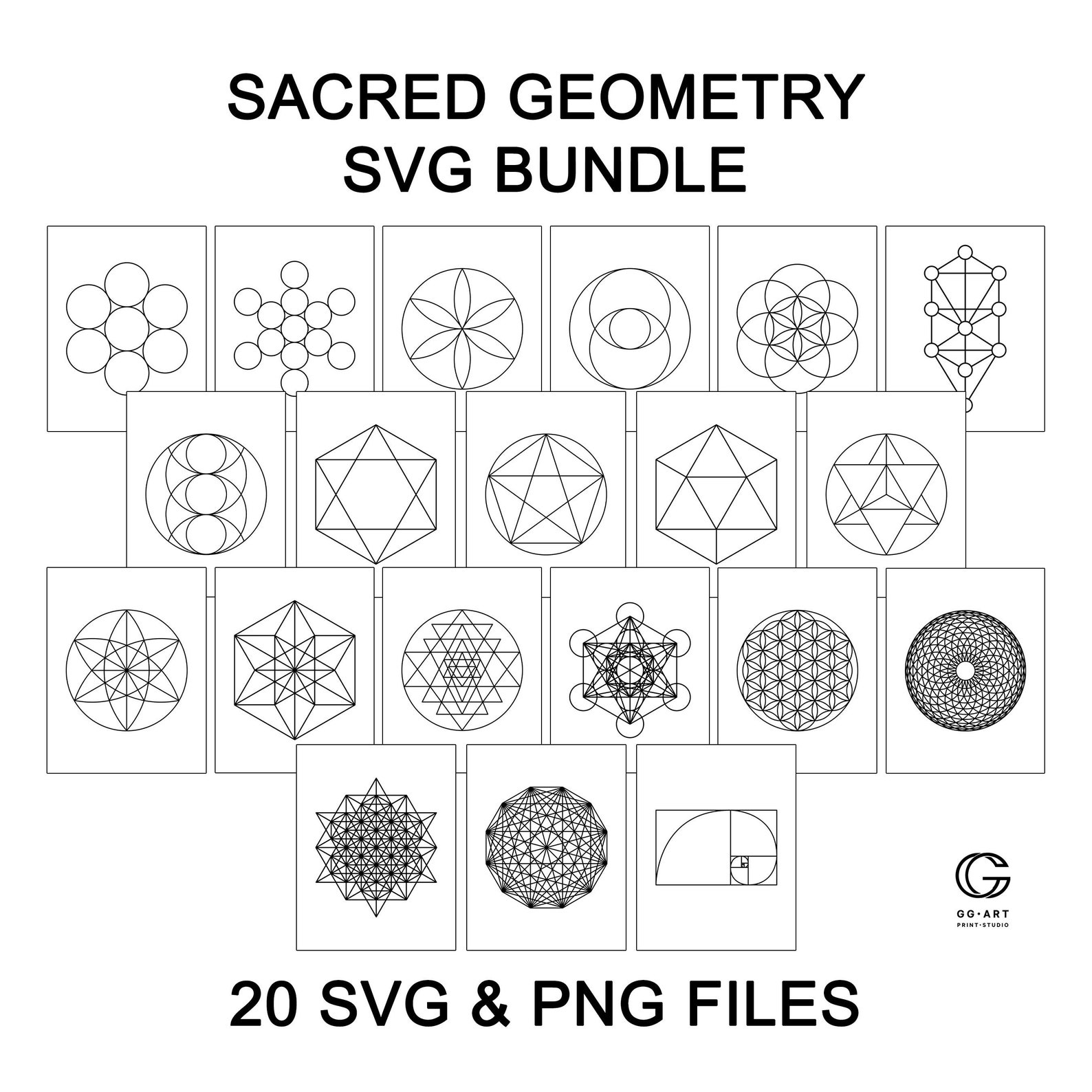 Sacred Geometry Svg | Sacred Geometry Art Bundle | Mandala Svg ...