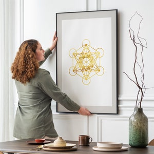 Metatron Print | Metatron Cube Poster | Sacred Geometry Wall Art ...