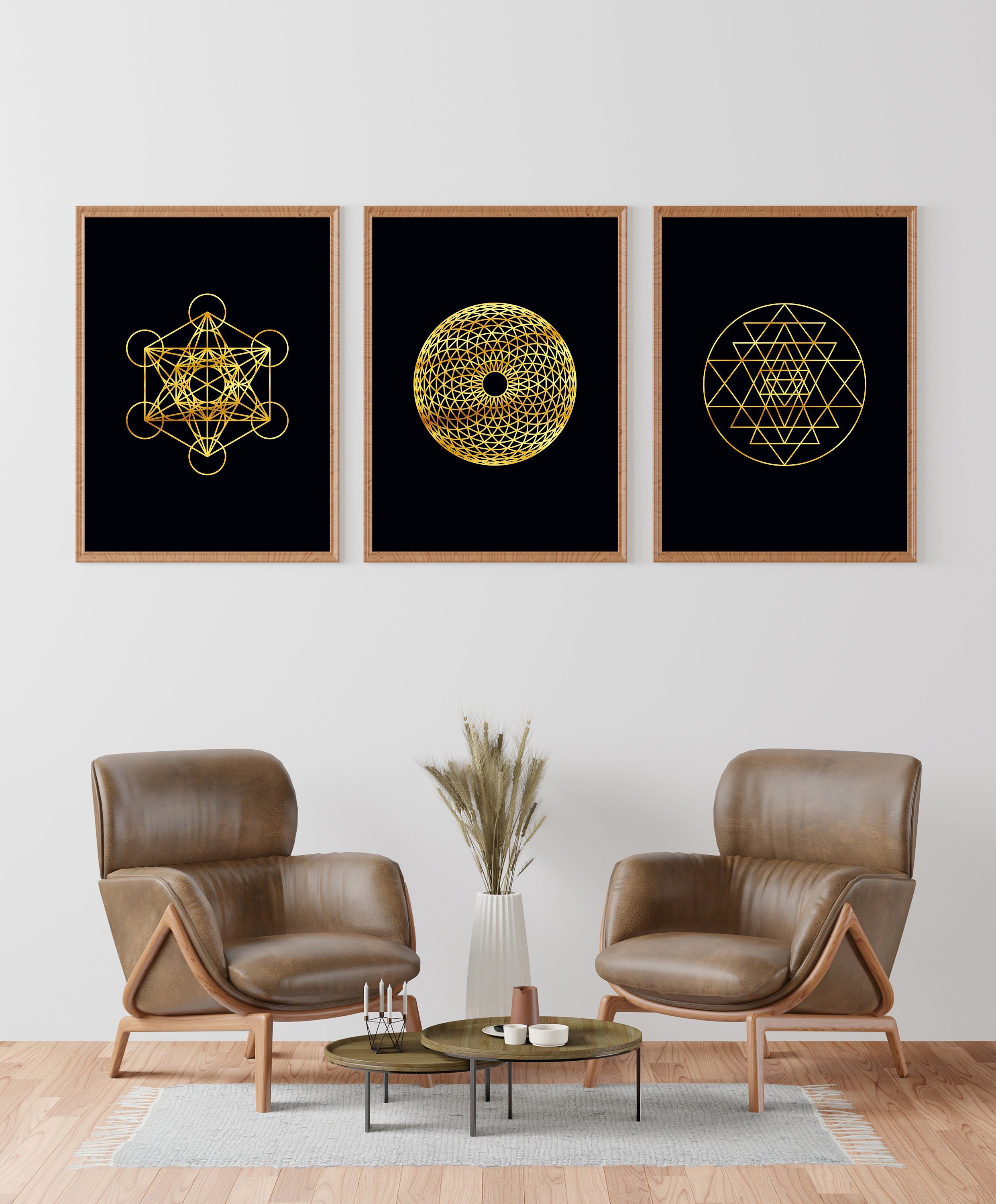 Sacred Geometry Wall Art Set, Printable Wall Art Set of 3, Metatron ...