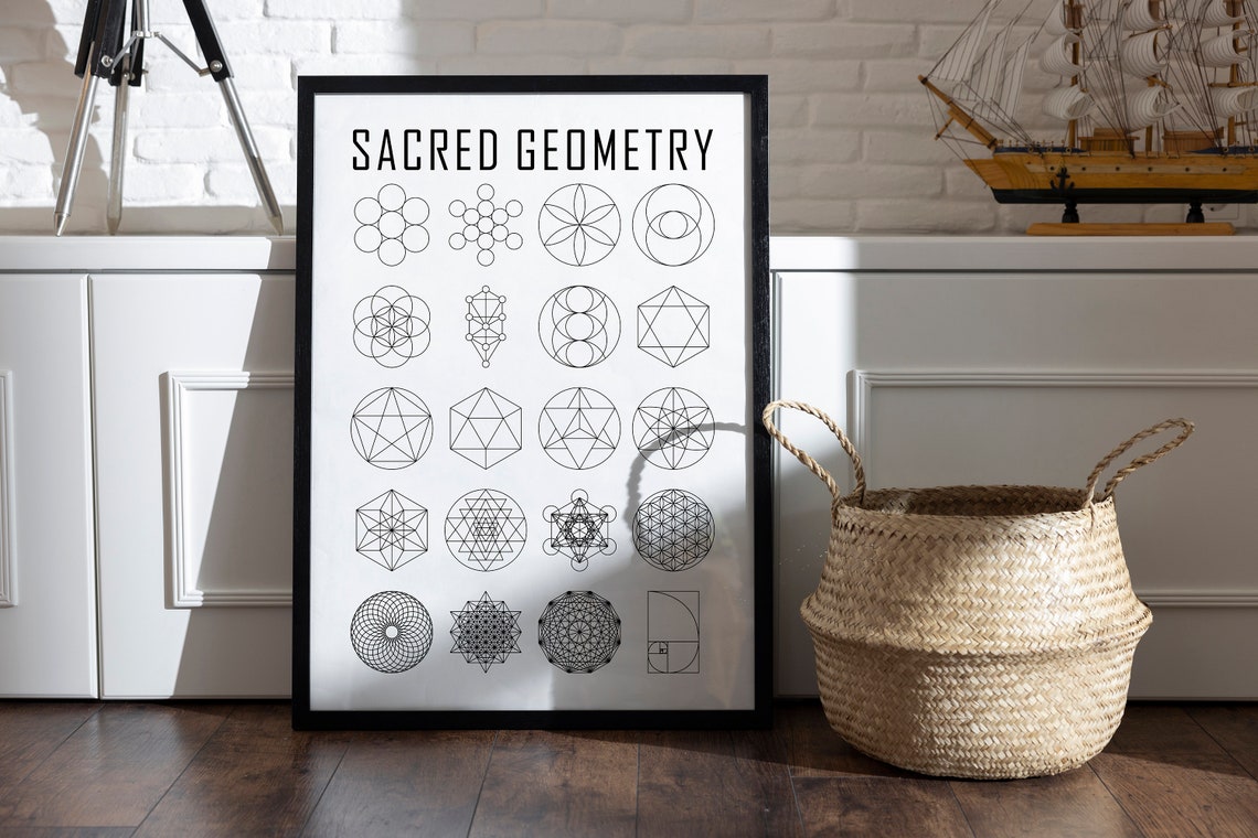 Sacred Geometry Print, Geometric Wall Art, Yoga Wall Art, Spiritual ...