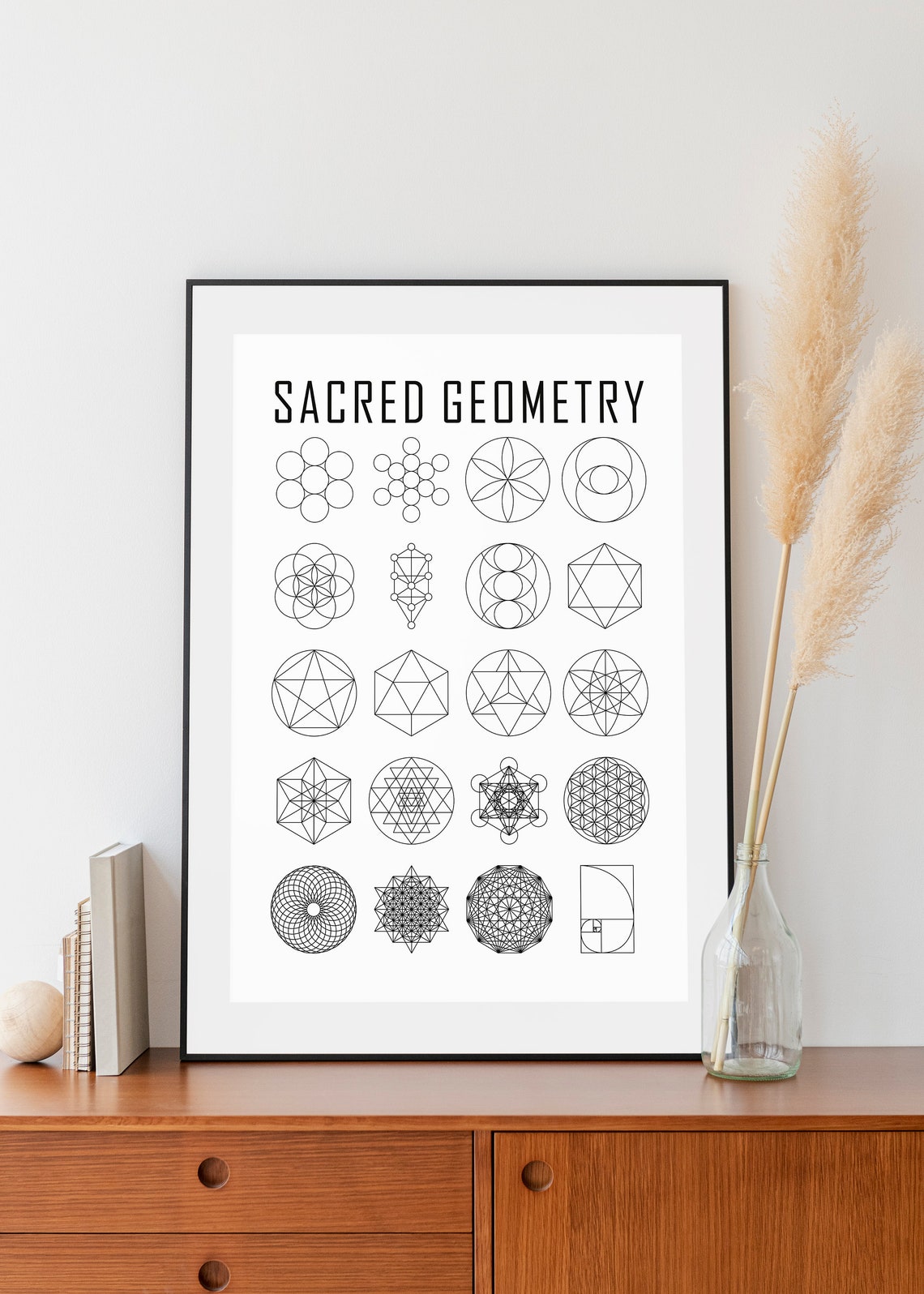Sacred Geometry Print, Geometric Wall Art, Yoga Wall Art, Spiritual ...