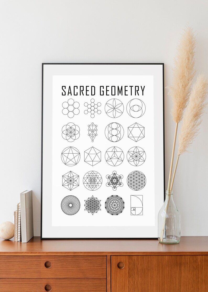Sacred Geometry Print, Geometric Wall Art, Yoga Wall Art, Spiritual ...