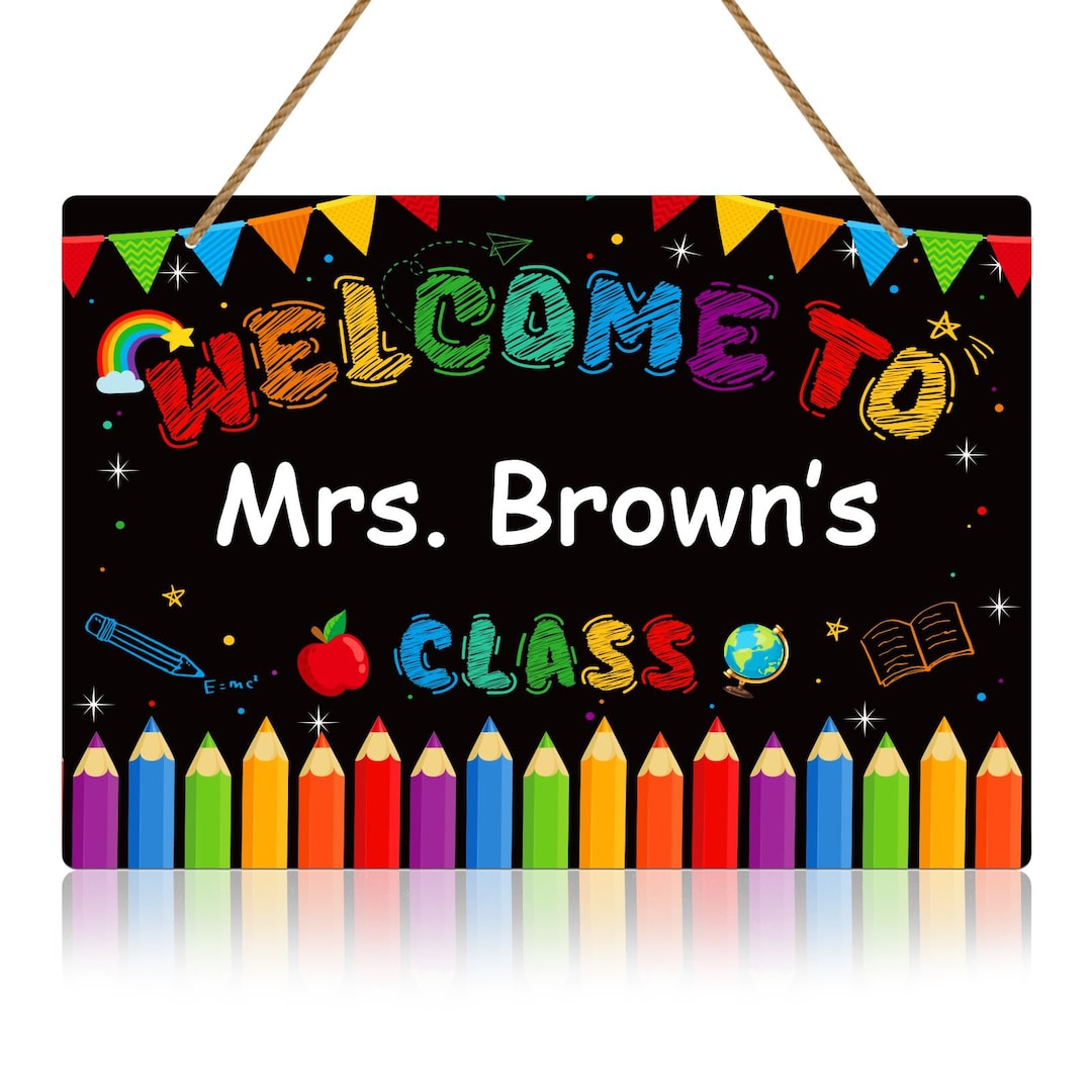 Personalized Welcome Sign for Classroom, Teacher Door Sign, Teacher ...