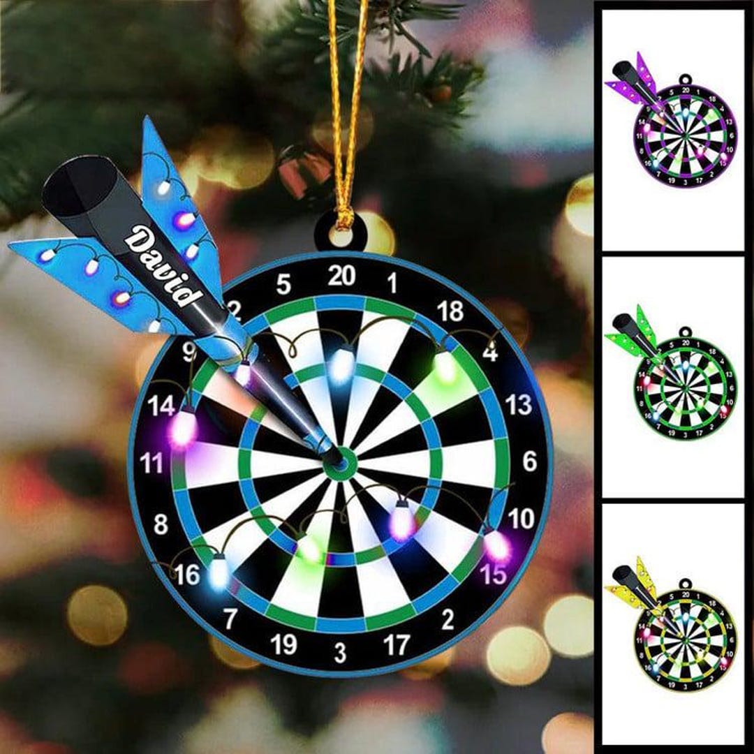 Personalized Dart Board Christmas Ornament, Dart Board Christmas, Dart ...