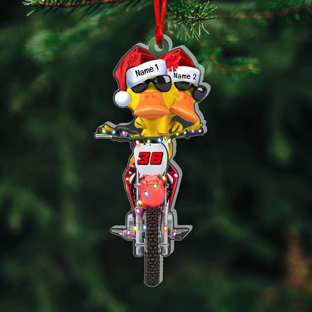Personalized Motocross Duck Ornament, Motocross Duck Ornament ...