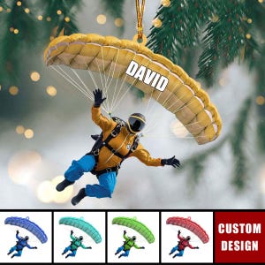 Personalized Paragliding Christmas Ornament, Paragliding Ornament ...