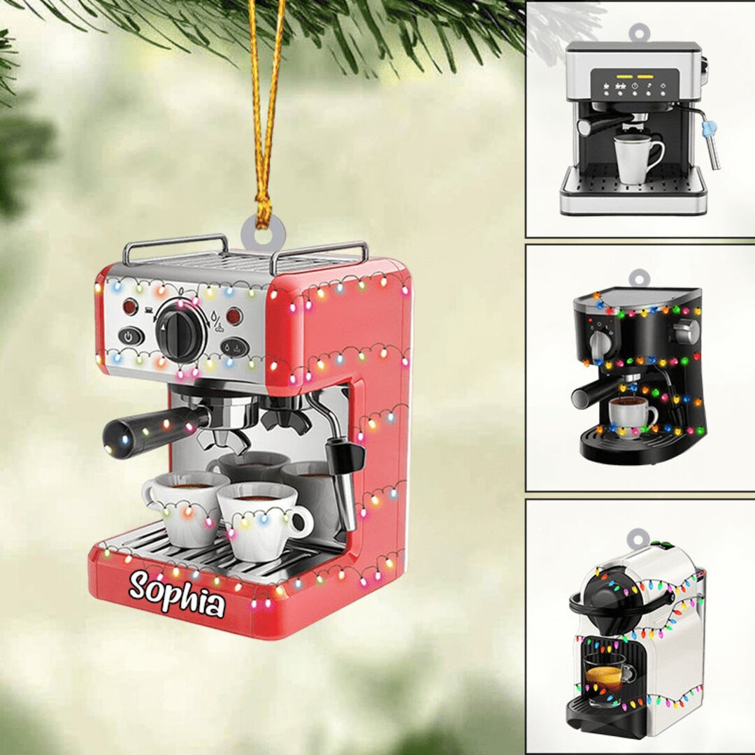 Personalized Coffee Machine Christmas Ornament, Coffee Machine ...