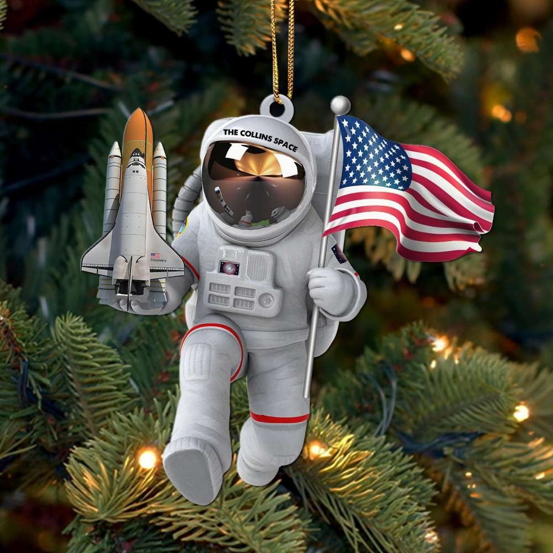 Personalized American Astronaut Spaceman Ornament, Astronaut Ornament ...